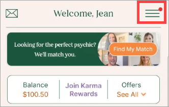 How do I view my account history in your app? – California Psychics ...
